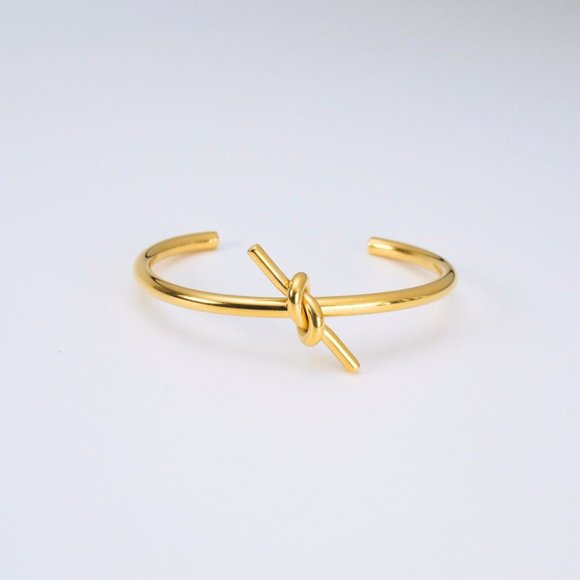 olamiie | Jewelry | Lele Knot Gold Plated Cuff Bangle Bracelet | Poshmark